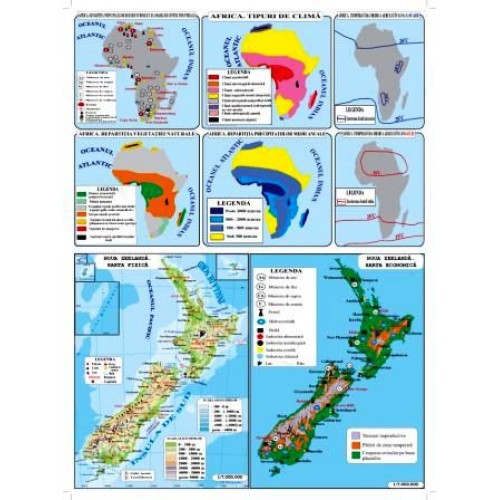 HARTA AFRICA / AUSTRALIA PLIATĂ - 310/210mm