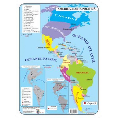 HARTA AMERICA PLASTIFIATĂ 320/420